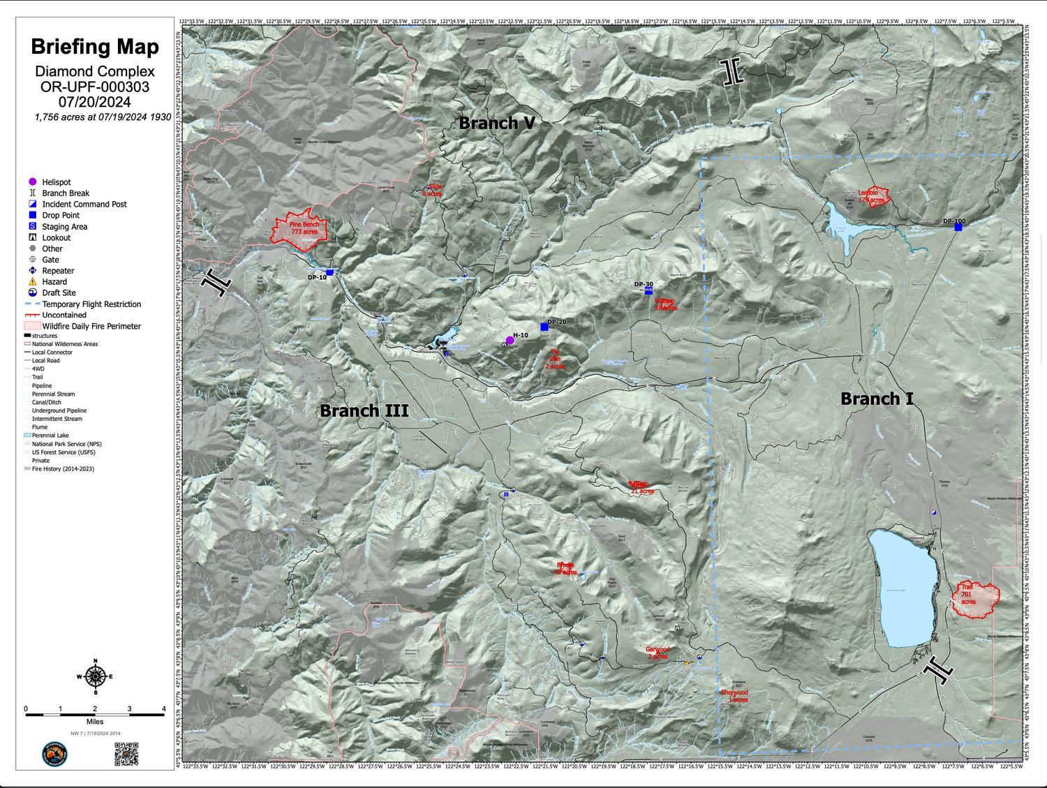 Diamond Complex: 10 Fires Near Diamond Lake Under New Incident Command ...