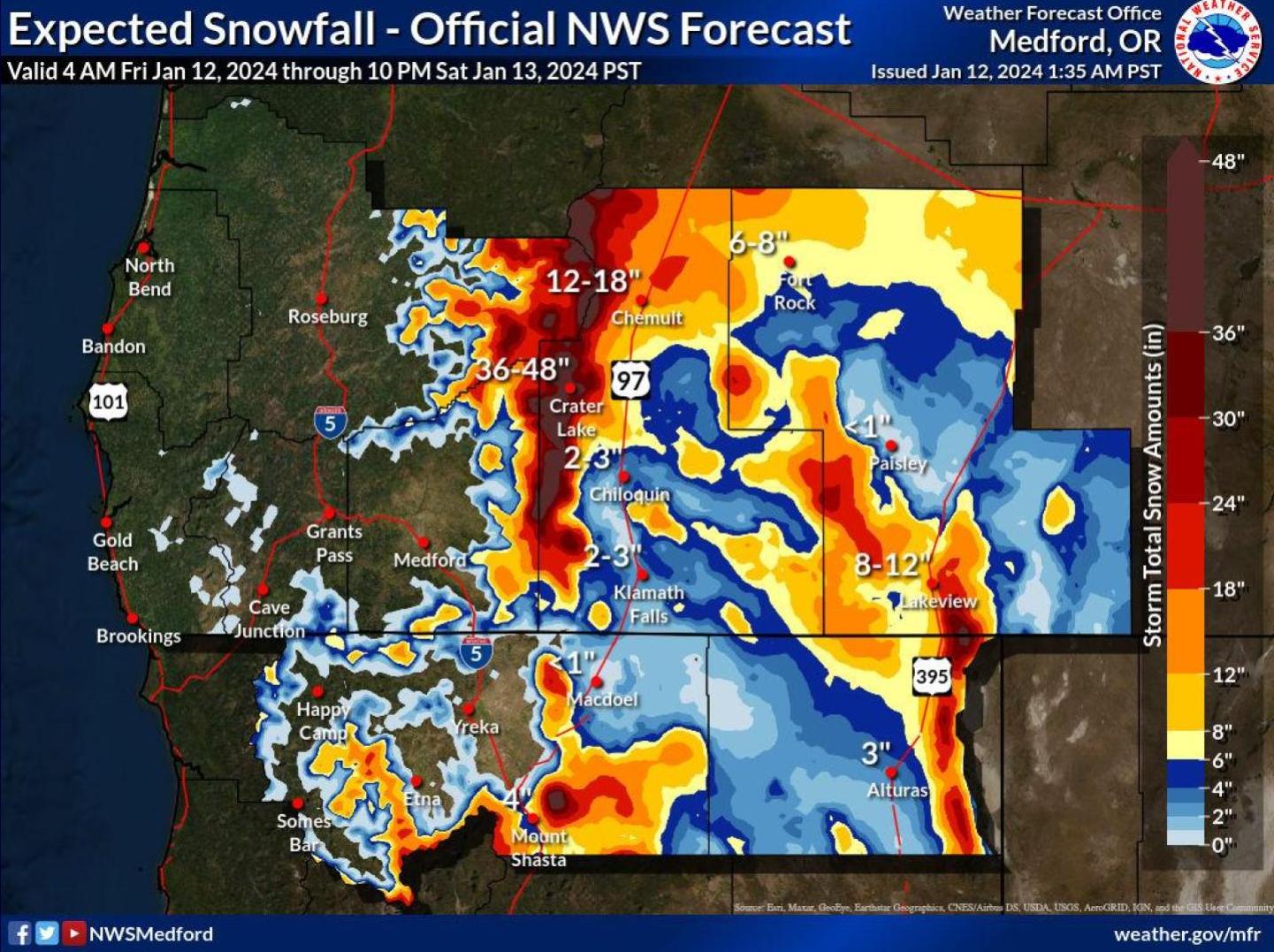 Heavy Mountain Snow Expected This Weekend, Possible Icy Conditions in ...